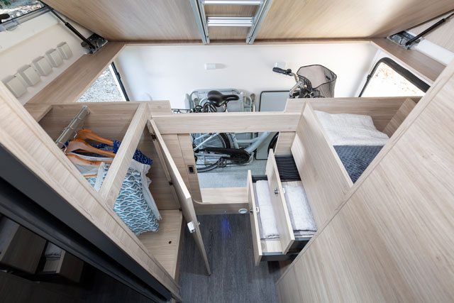 Interior features of Chausson Motorhome