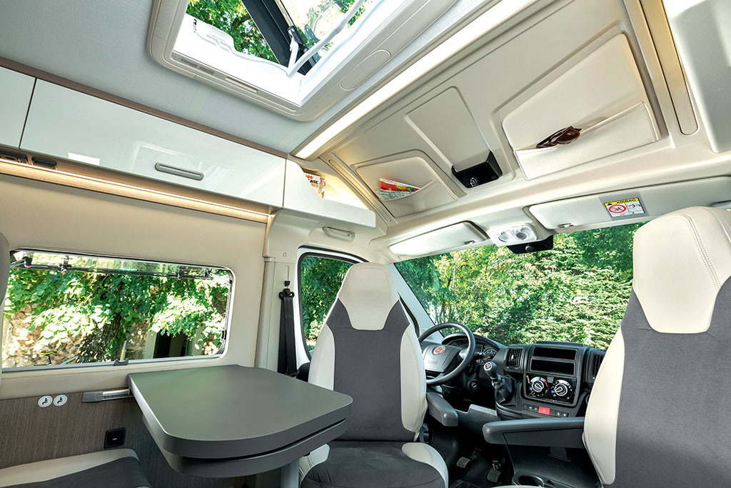 Interior features of Chausson Motorhome